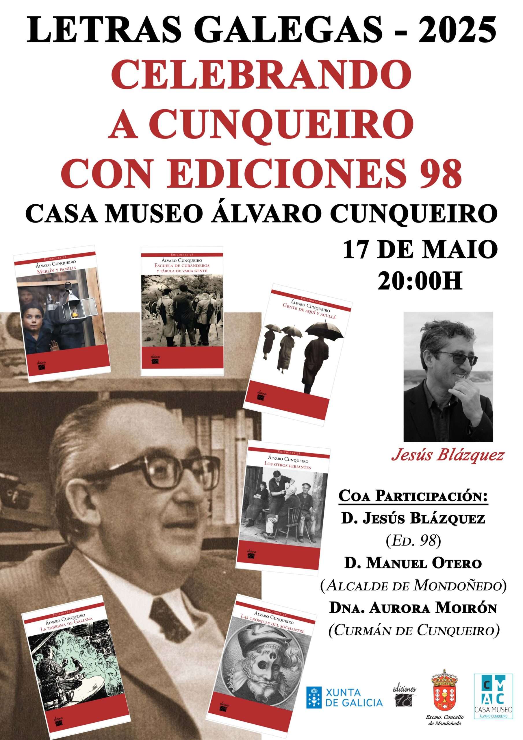 Un Cunqueiro máis próximo e virtual protagoniza o Día das Letras Galegas en Mondoñedo - Diario ...